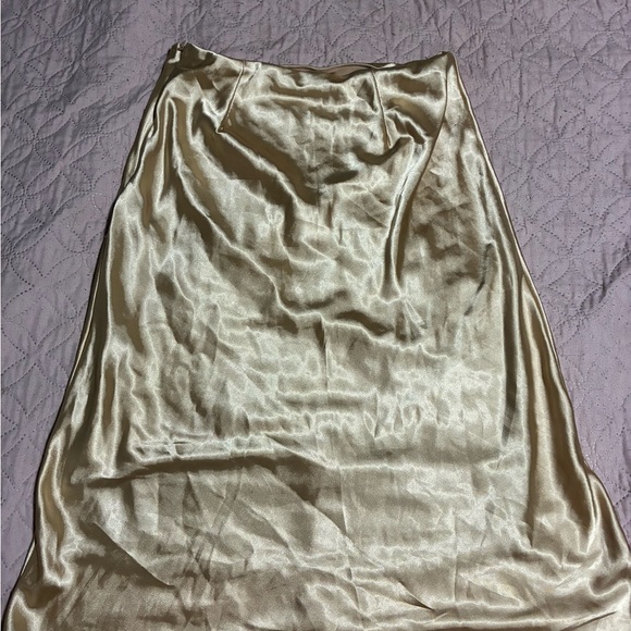 mistyrose | Skirts | Elegant Gold Satin Skirt | Poshmark